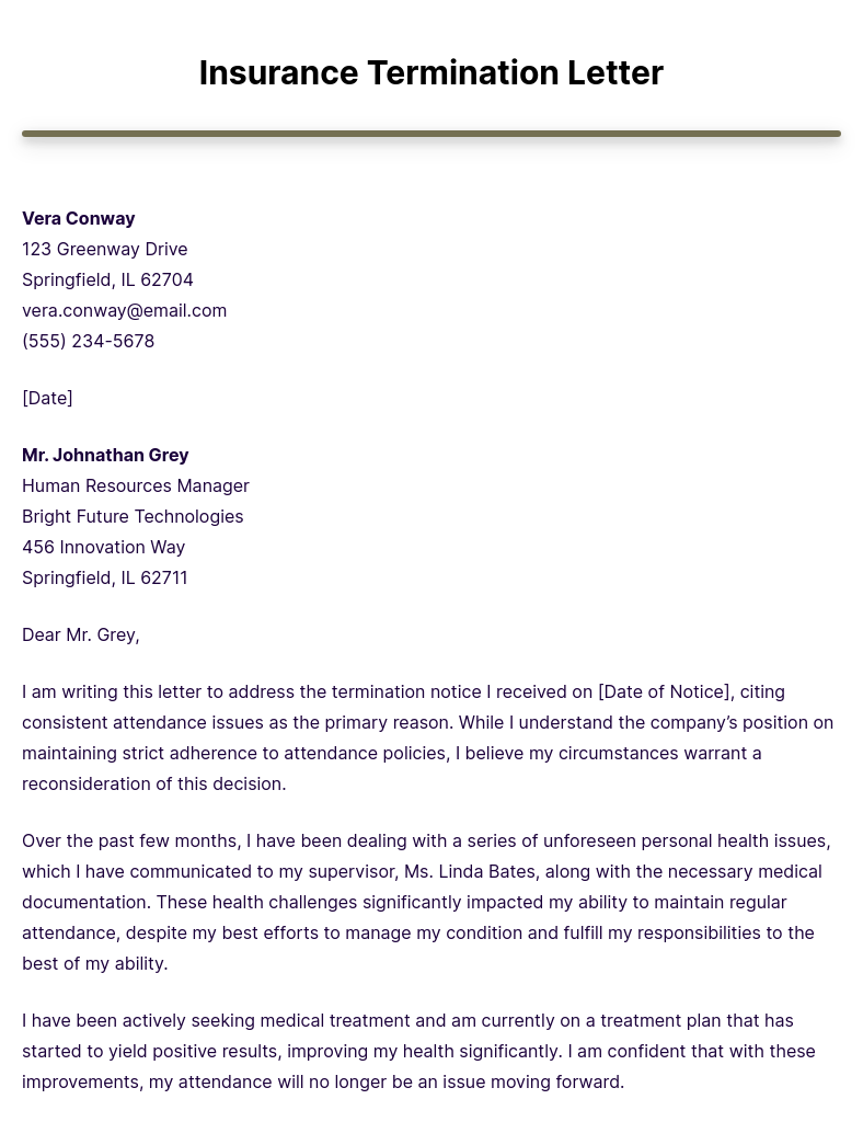 Insurance Termination Letter Example Edit Download 