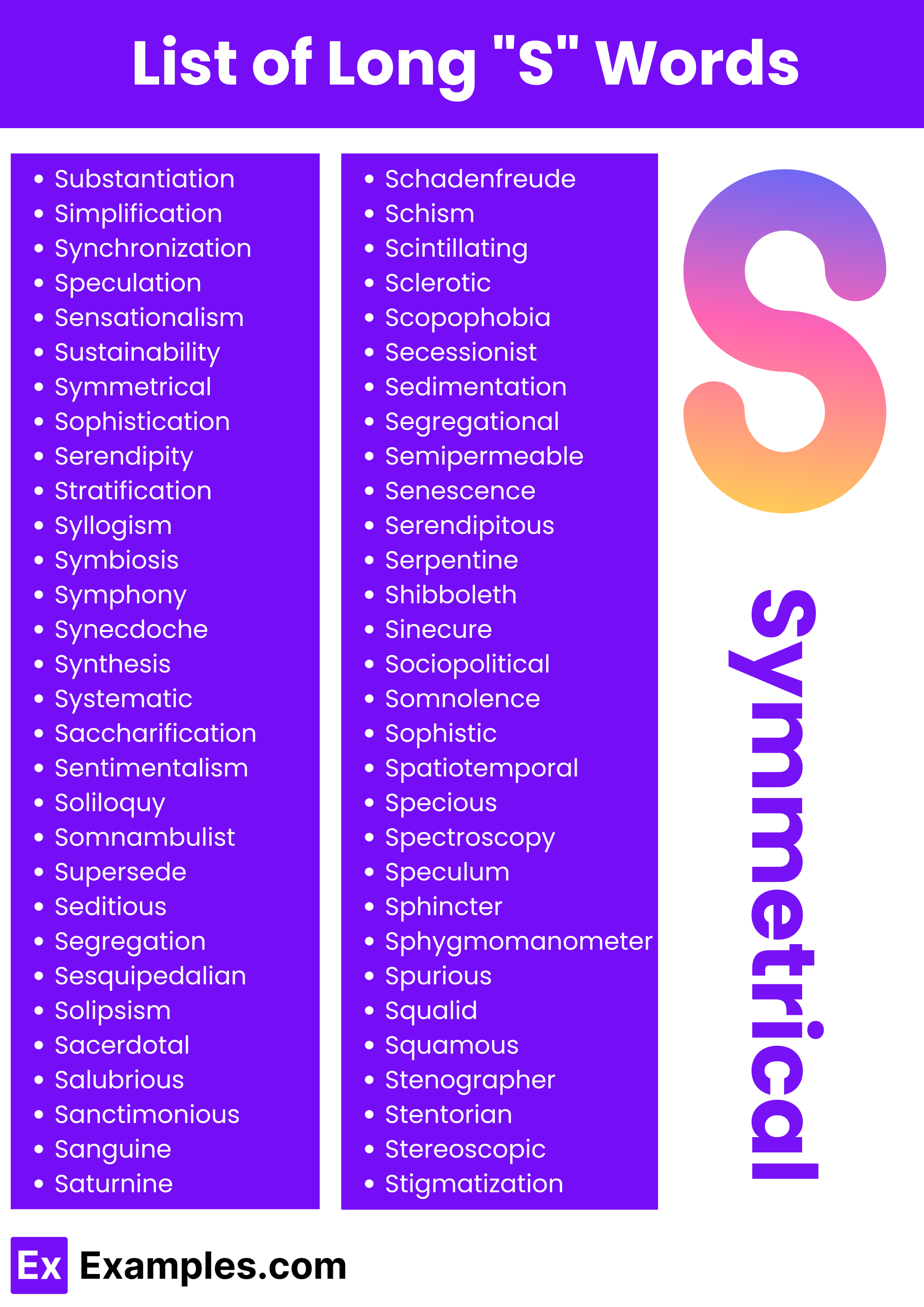 450+ S Short & Long Words: Meaning , PDF