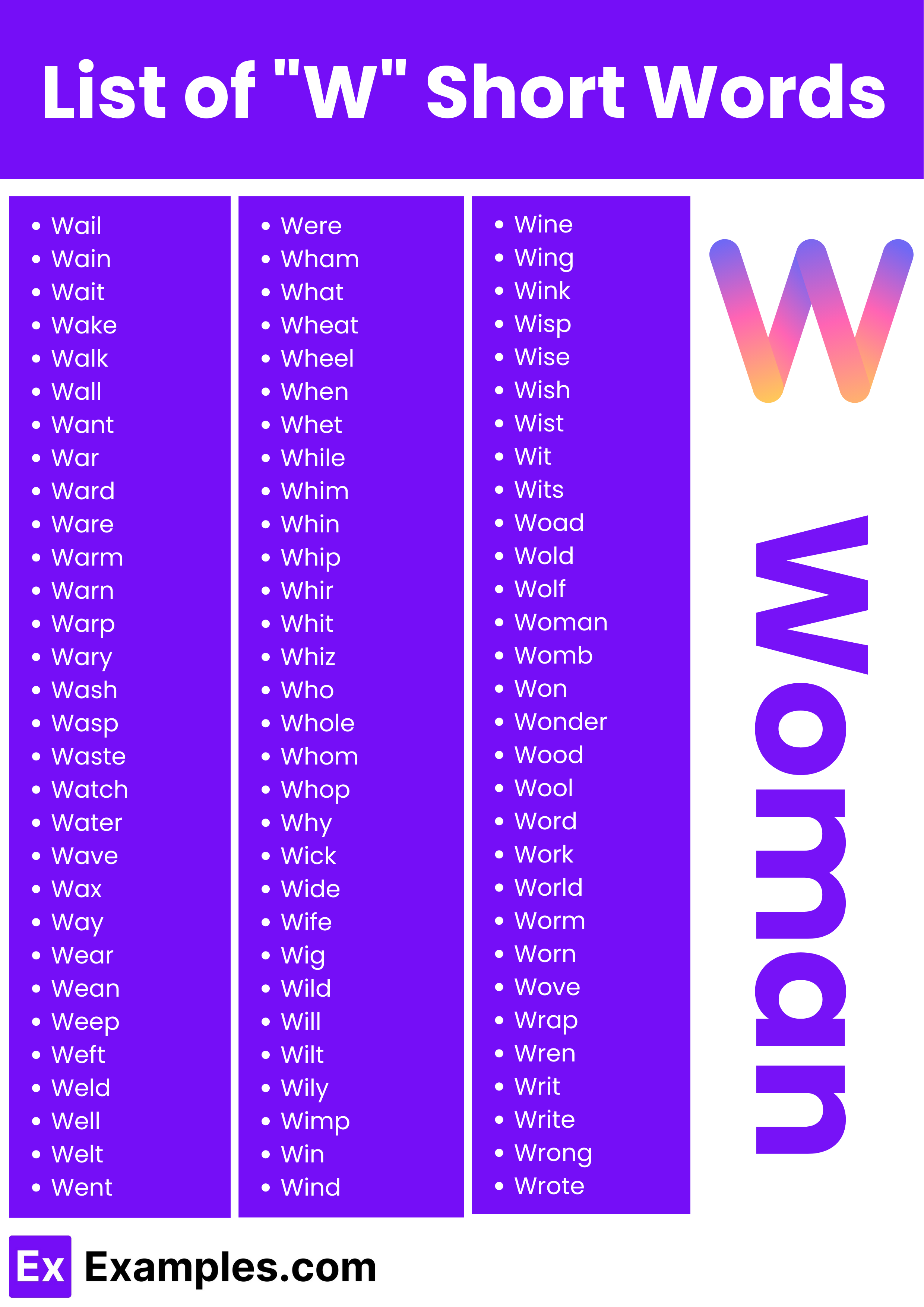 450+W Short & Long Words, Meaning, PDF