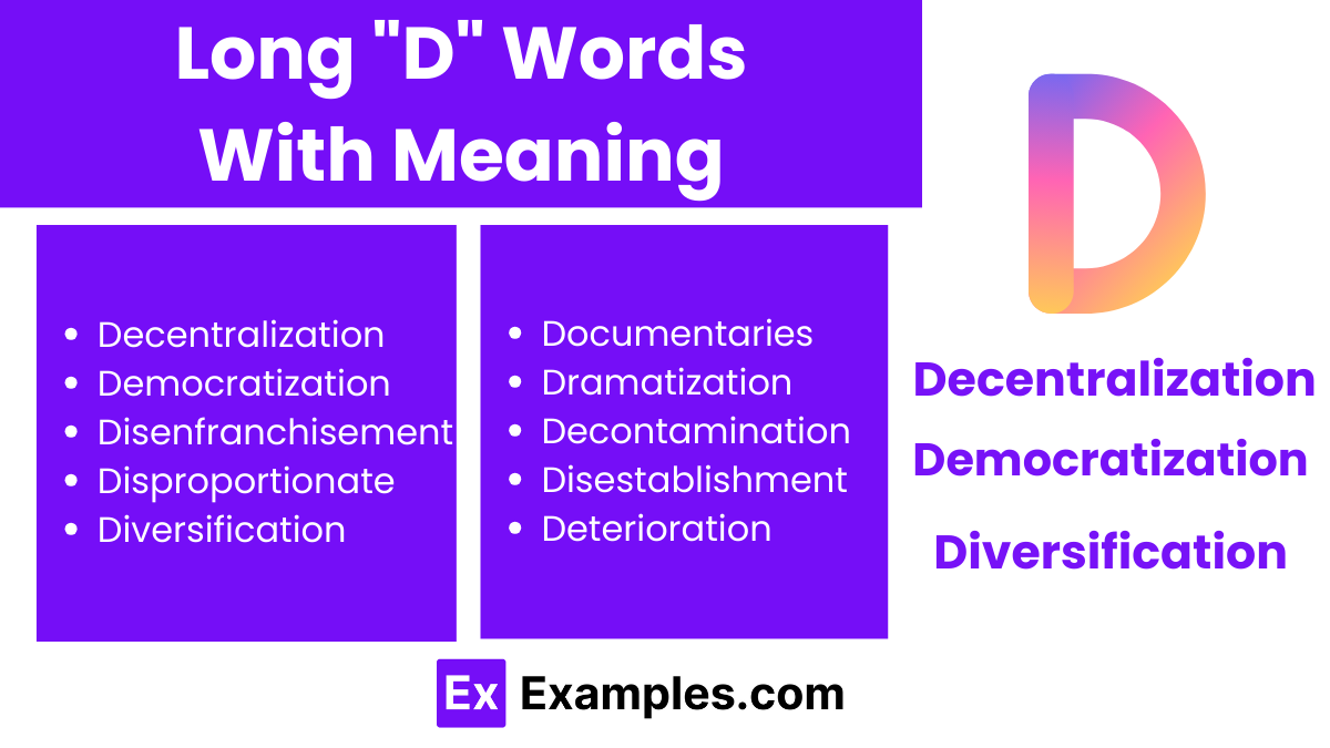 450+ D Short & Long Words, Meaning, PDF