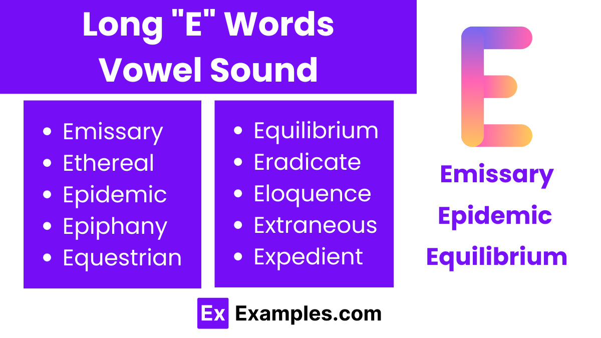 450+ E Short & Long Words, Meaning, PDF
