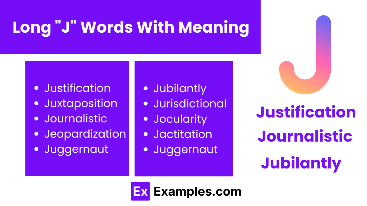 450+ J Short & Long Words, Meaning, PDF