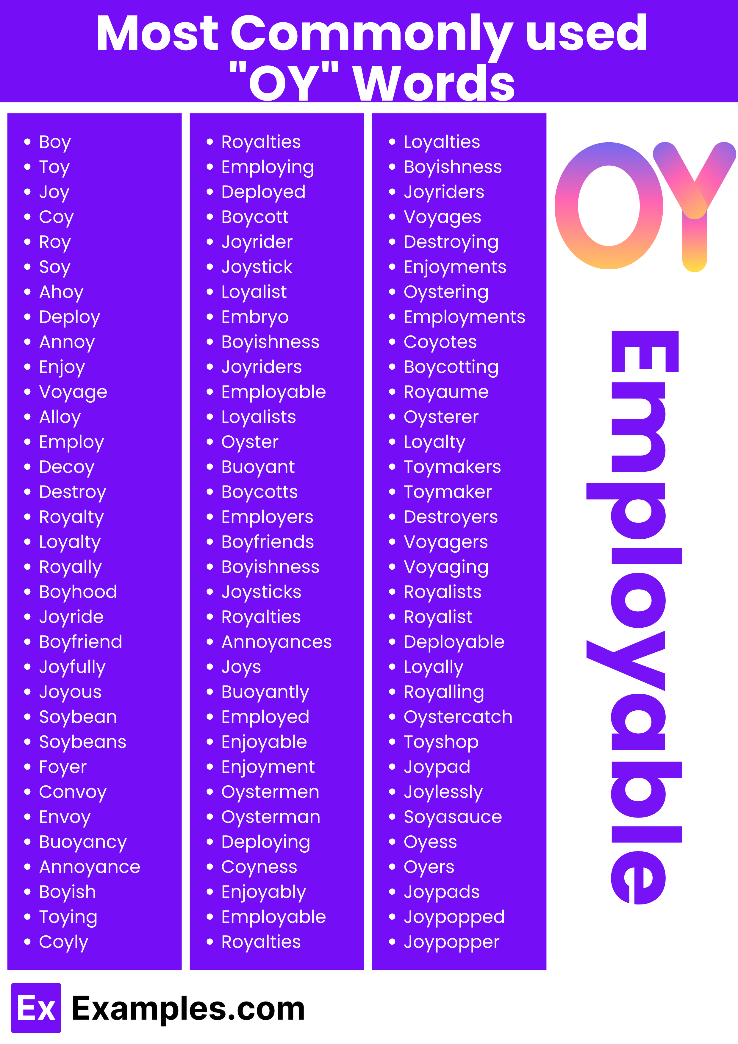 450 OY Words List Meaning PDF