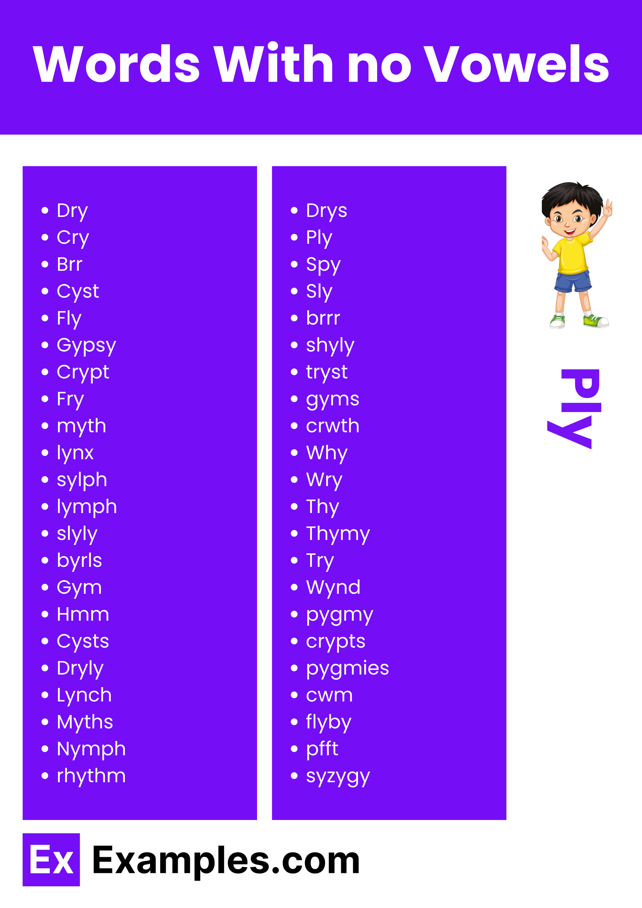450+ Words With no Vowels, Meaning, PDF