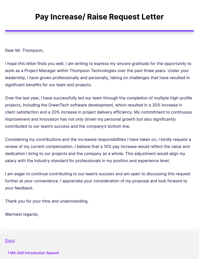 Pay Increase Raise Request Letter Example Edit Download Pay Increase Raise Request Letter Example Edit Download