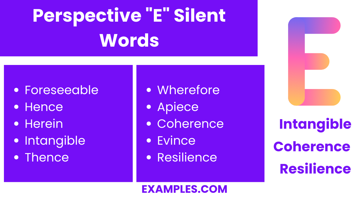 450+ E Silent Words: Meaning , PDF