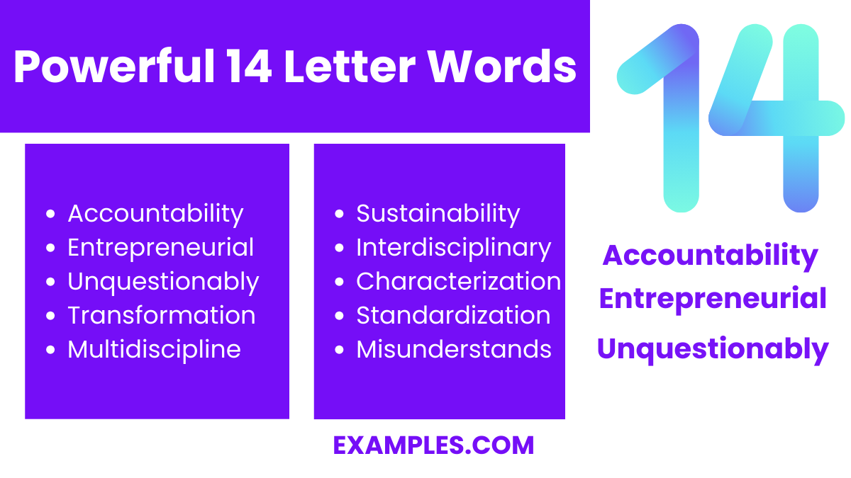 450+ 14 Letter Words, Meaning, PDF