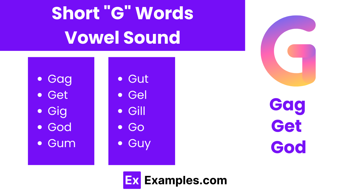 450+ G Short & Long Words, Meanings, PDF