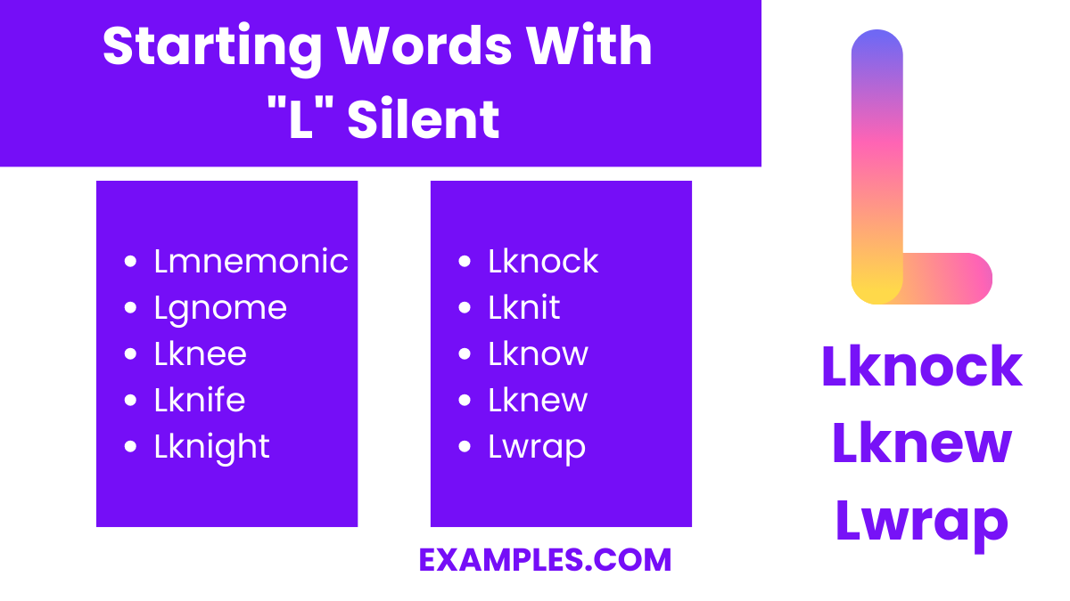 450+ L Silent Words: Meaning , PDF