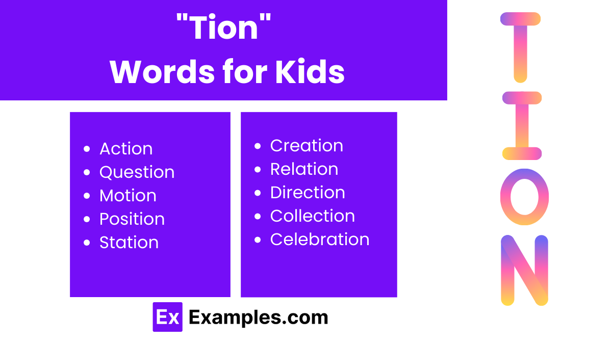 450+Tion Words Meaning, PDF