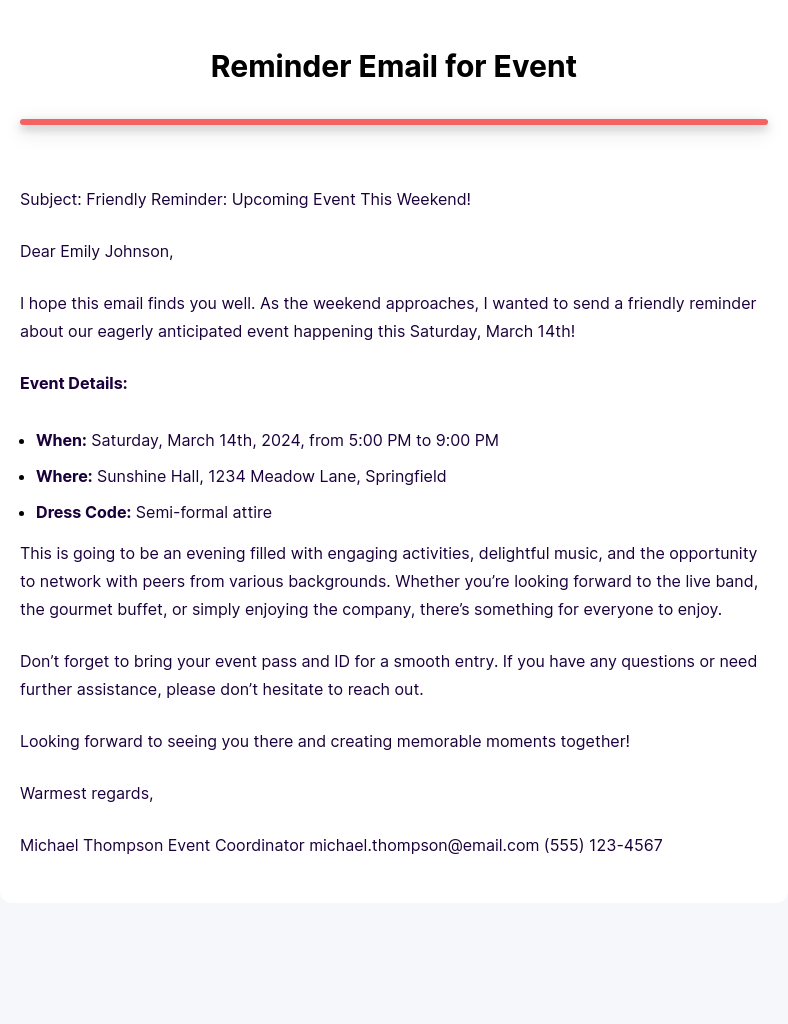 Reminder Email For Event Example Edit Download 