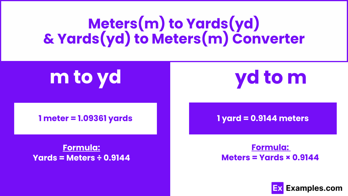 M To Yd Yd To M Converter