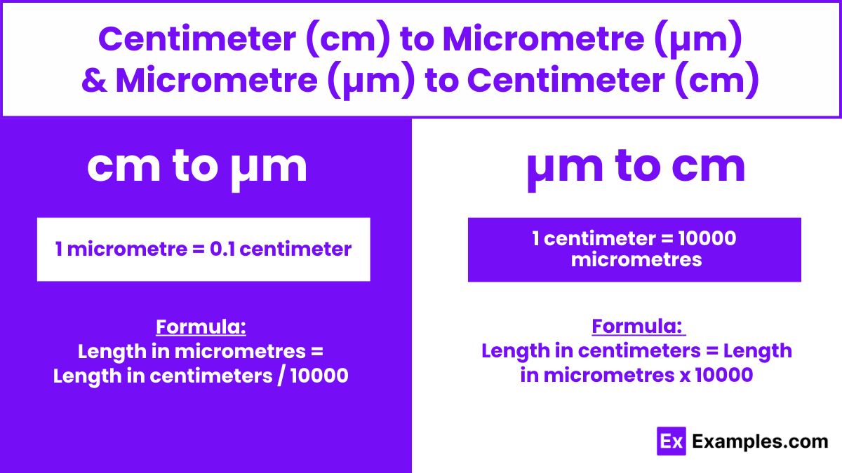 Centimetre cm To Micrometer m Micrometer m To Centimetre cm