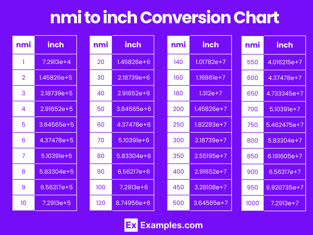 Inch To Nmi Nmi To Inch Converter