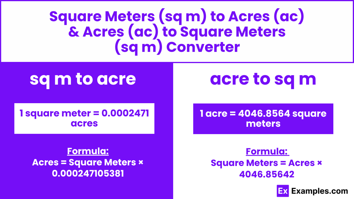 Sq M To Acre And Acre To Sq M Sq M To Acre And Acre To Sq M