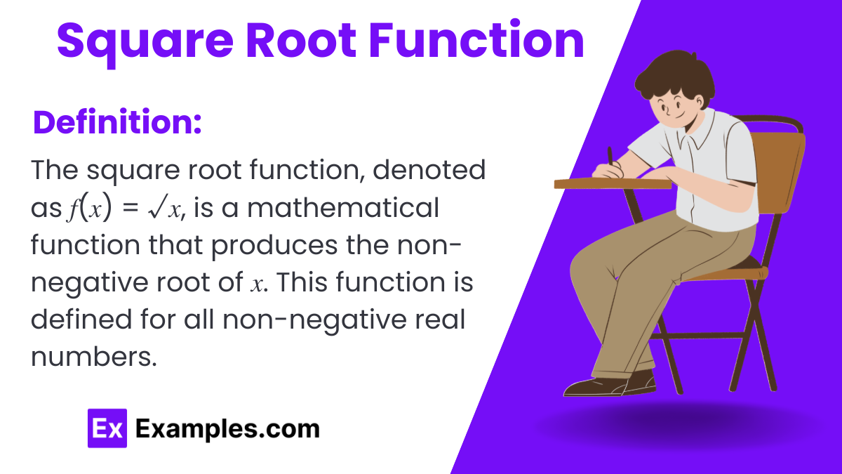 Square Root Function Examples Graph Domain Range Formula