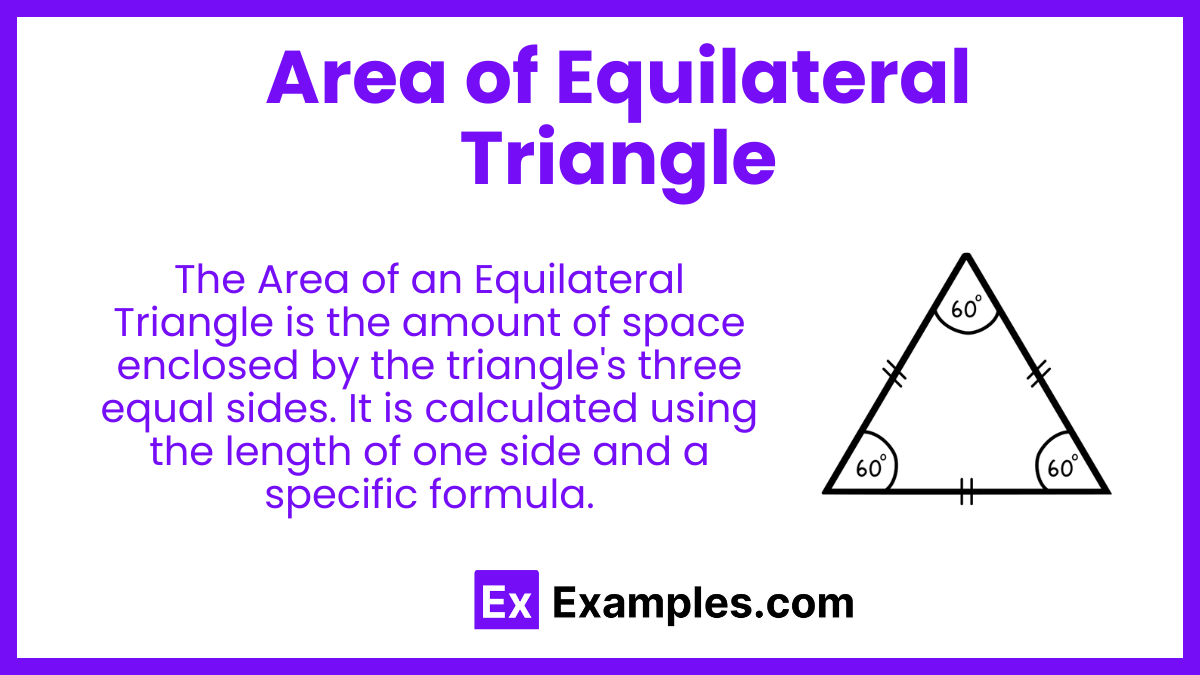 Area Of An Equilateral Triangle Formula Examples Definition