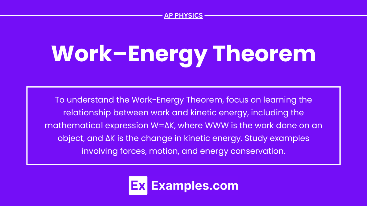 Unit 3.1 - Work–Energy Theorem (Notes & Practice Questions) - AP ...